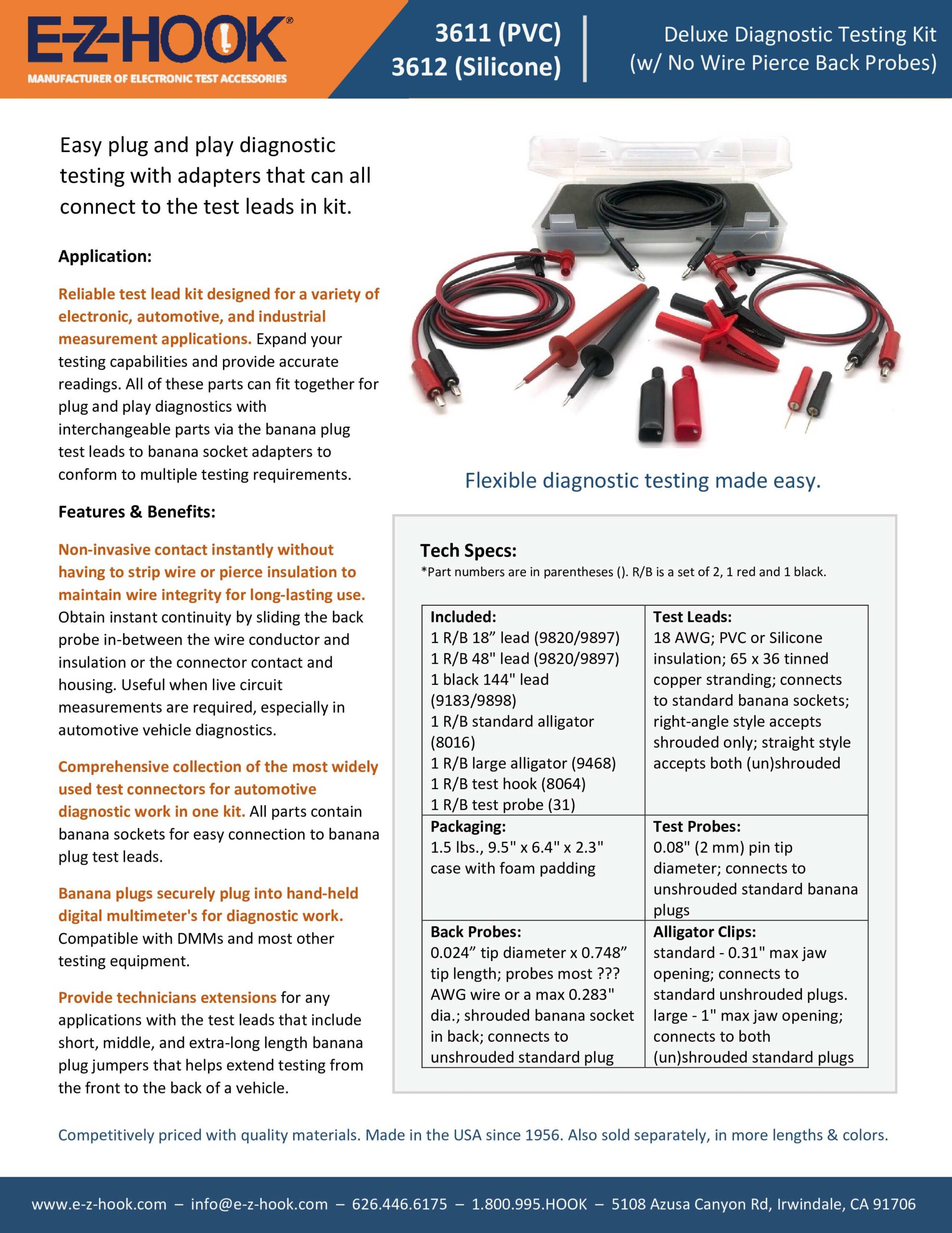 3611 & 3612, Product Flyer - E-Z-Hook, A Division of Tektest, Inc.