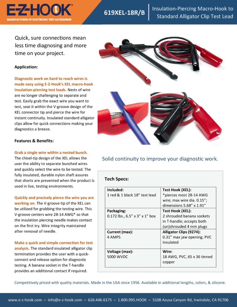 619XEL, Product Flyer - E-Z-Hook, A Division of Tektest, Inc.