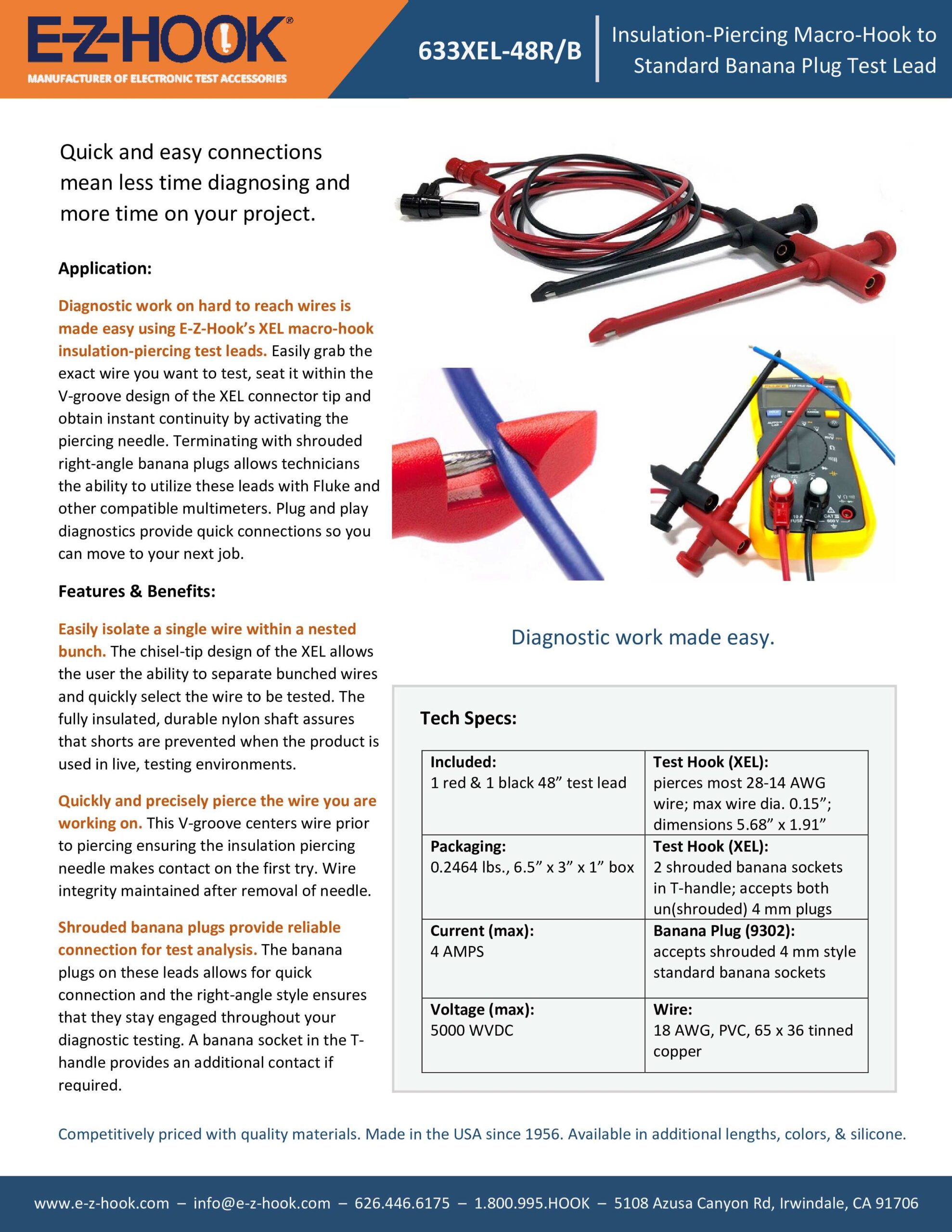 633XEL, Product Flyer - E-Z-Hook, A Division of Tektest, Inc.