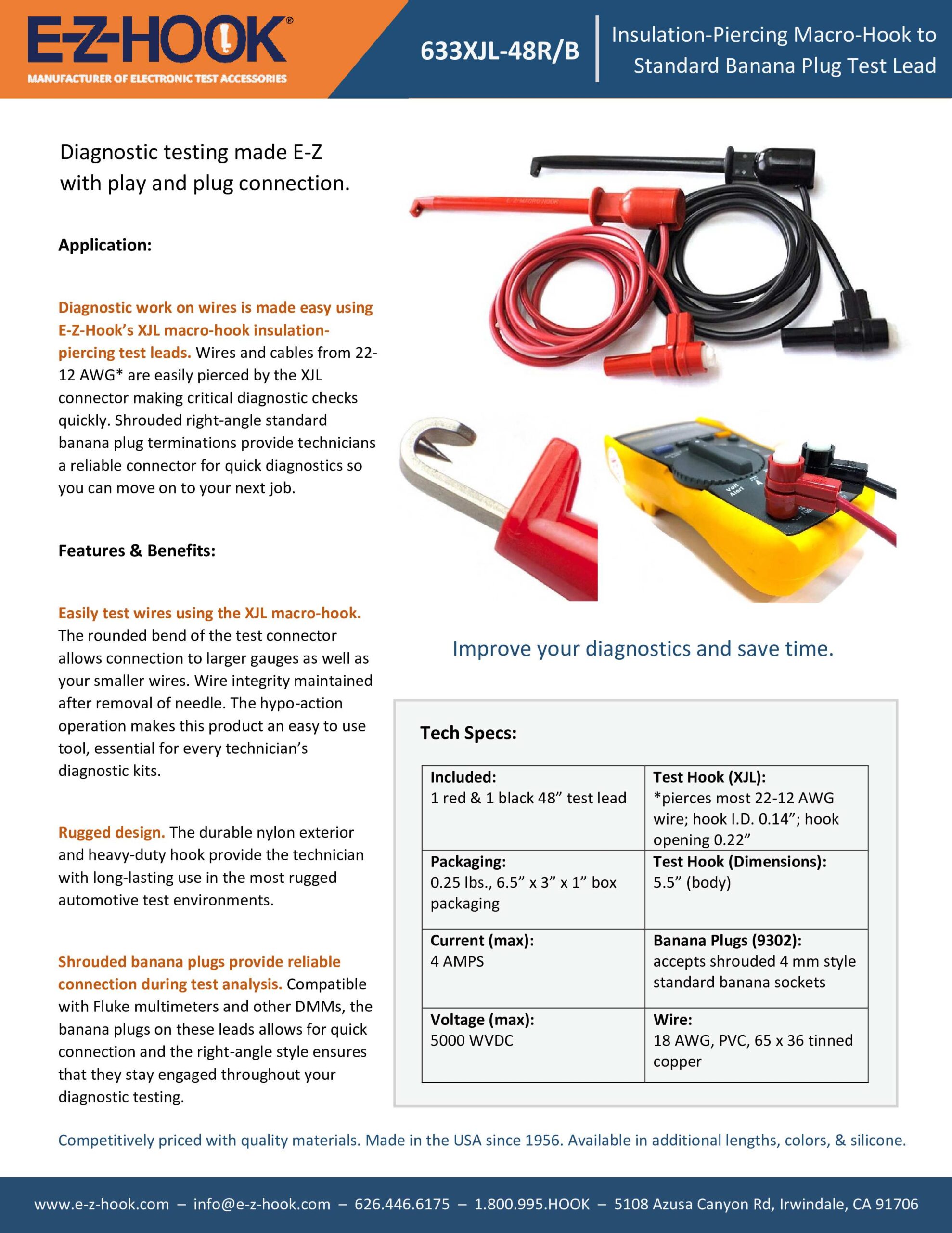 633XJL, Product Flyer - E-Z-Hook, A Division of Tektest, Inc.