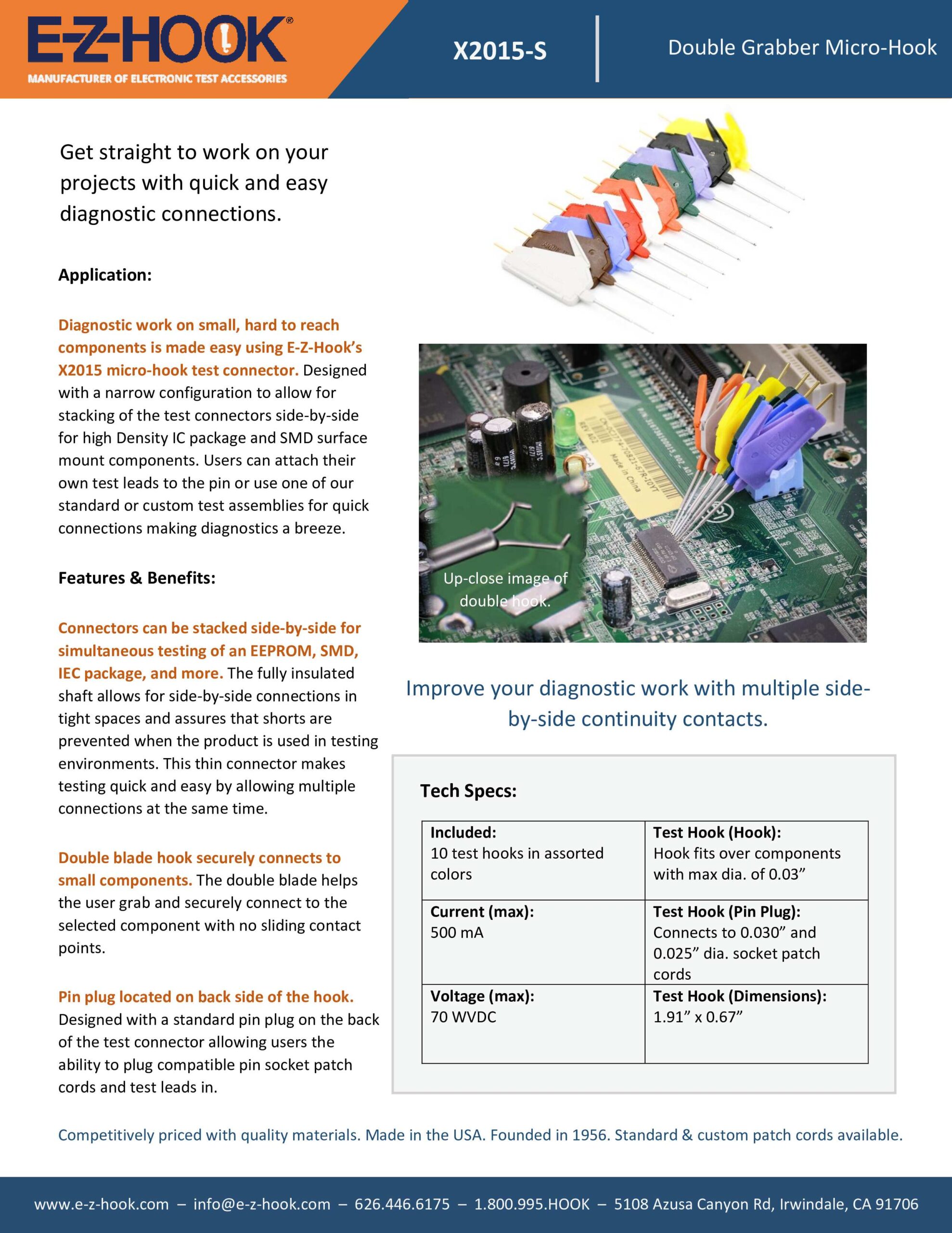 X2015, Product Flyer - E-Z-Hook, A Division of Tektest, Inc.